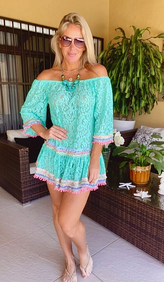 Saída de praia BELIZE verde água – Empório Zart